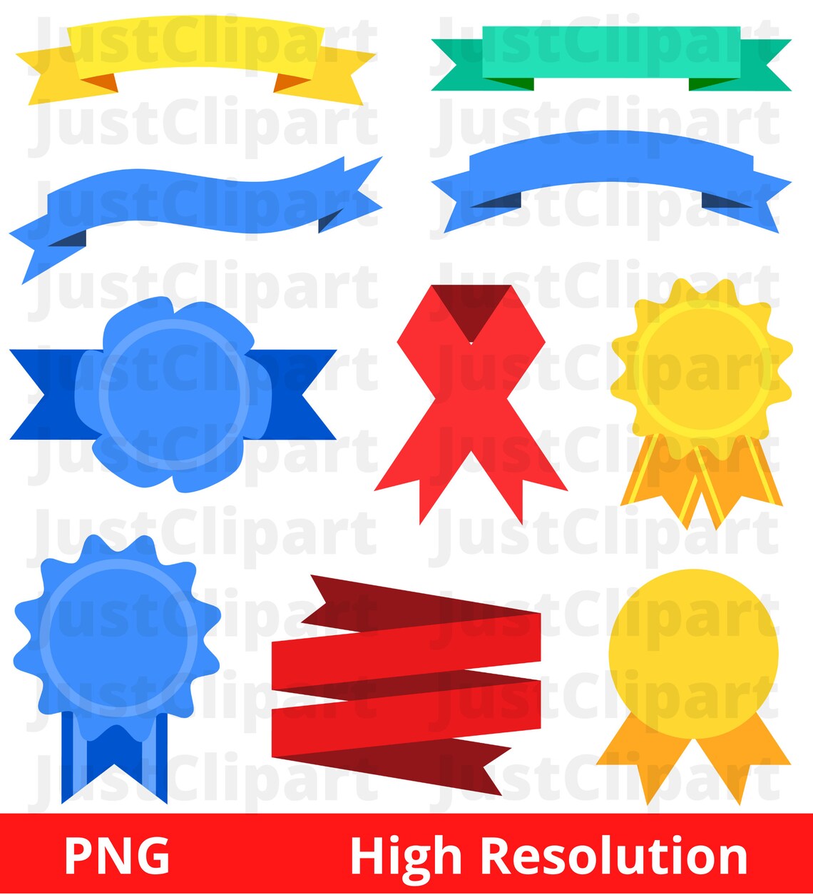 Ribbon Clipart Banner Clipart Stitched Ribbons Clipart - Etsy