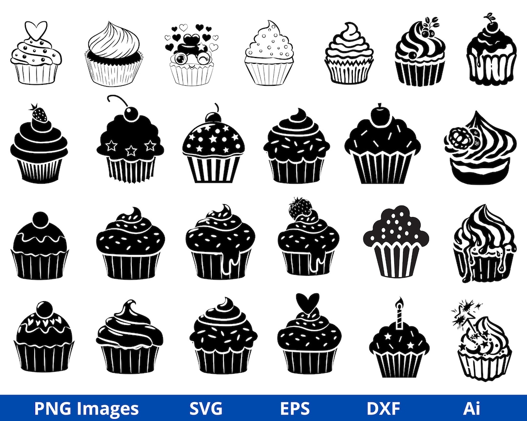 Cupcake SVG Bundle, Cupcake Svg, Sweets Svg, Desserts Svg, Cupcake ...