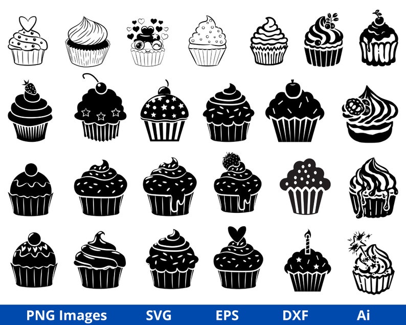 Cupcake SVG Bundle, Cupcake Svg, Sweets Svg, Desserts Svg, Cupcake ...