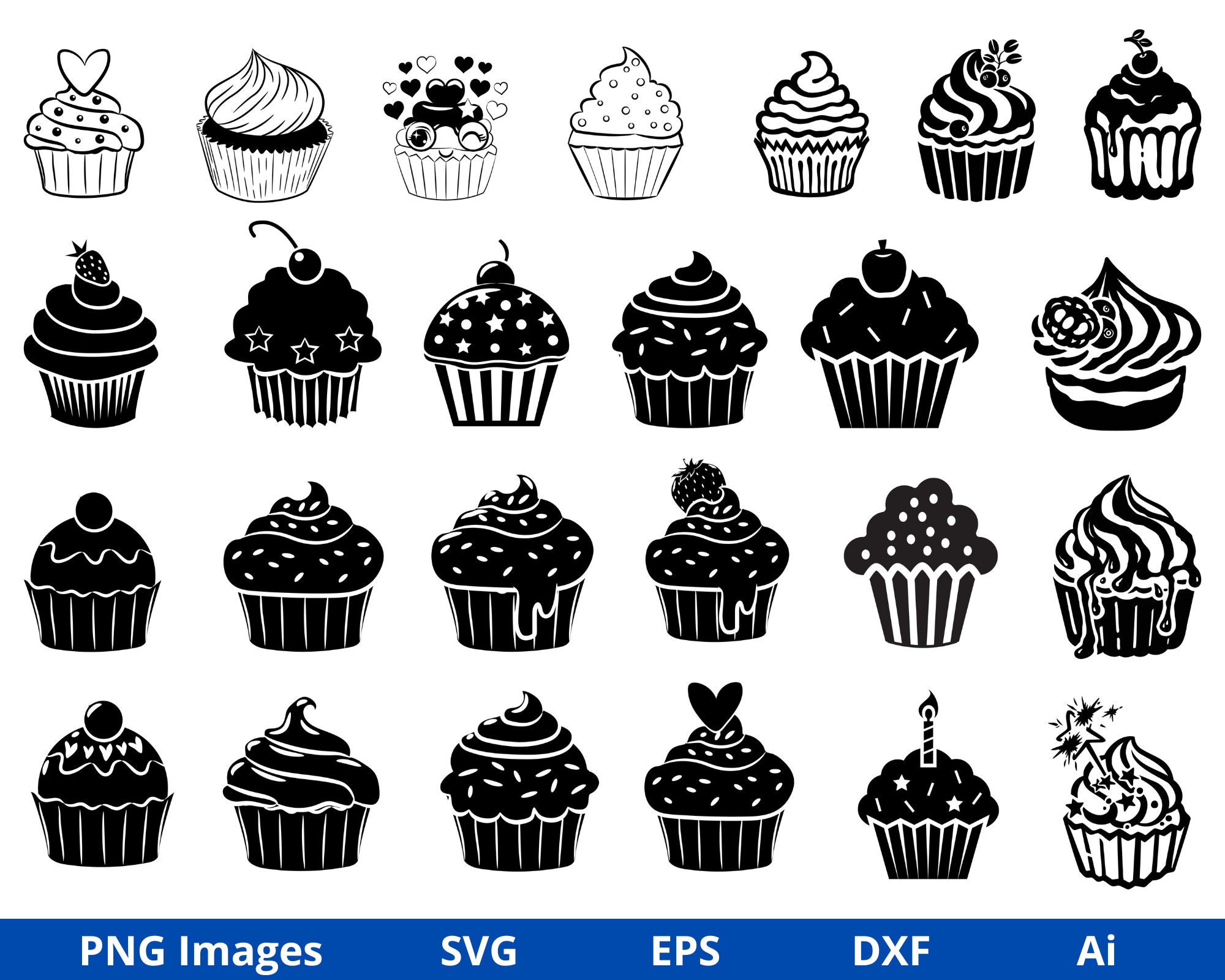 Cupcake SVG Bundle, Cupcake Svg, Sweets Svg, Desserts Svg, Cupcake ...