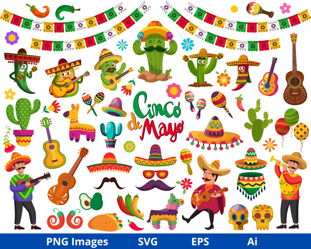 Mexico SVG, Cinco De Mayo Svg Bundle, Cinco De Mayo Clipart, Sombrero ...