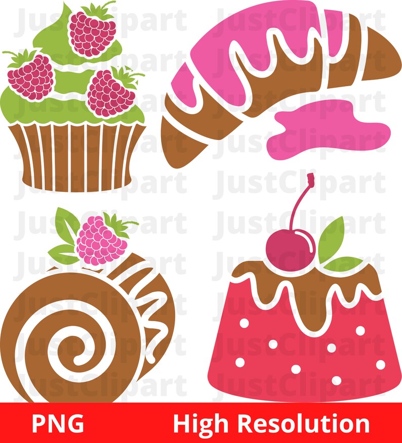 Sweet and Dessert Clipart Sweets Clipart Desserts Clipart - Etsy
