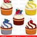 Cupcakes Clipart, Cakes Clipart, Colorful Cakes Clipart, Cake Slices ...