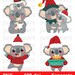 Christmas Koala Clipart, Cute Koala Clipart, Koala SVG, Christmas ...