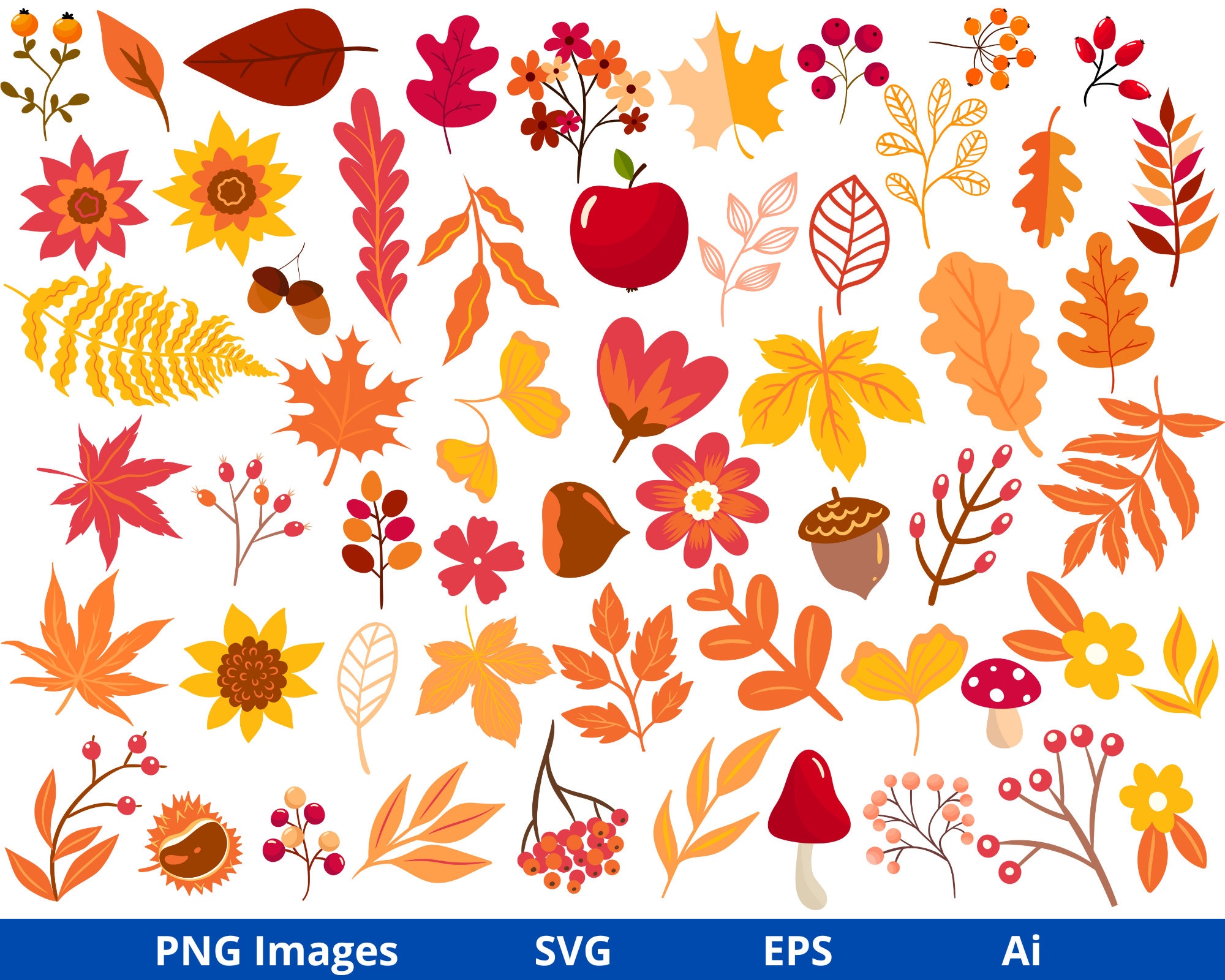 Autumn Leaves Clipart, Fall Leaves Clipart, Autumn Clipart, Fall ...