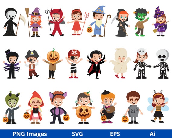 Kids Halloween Costume Clipart