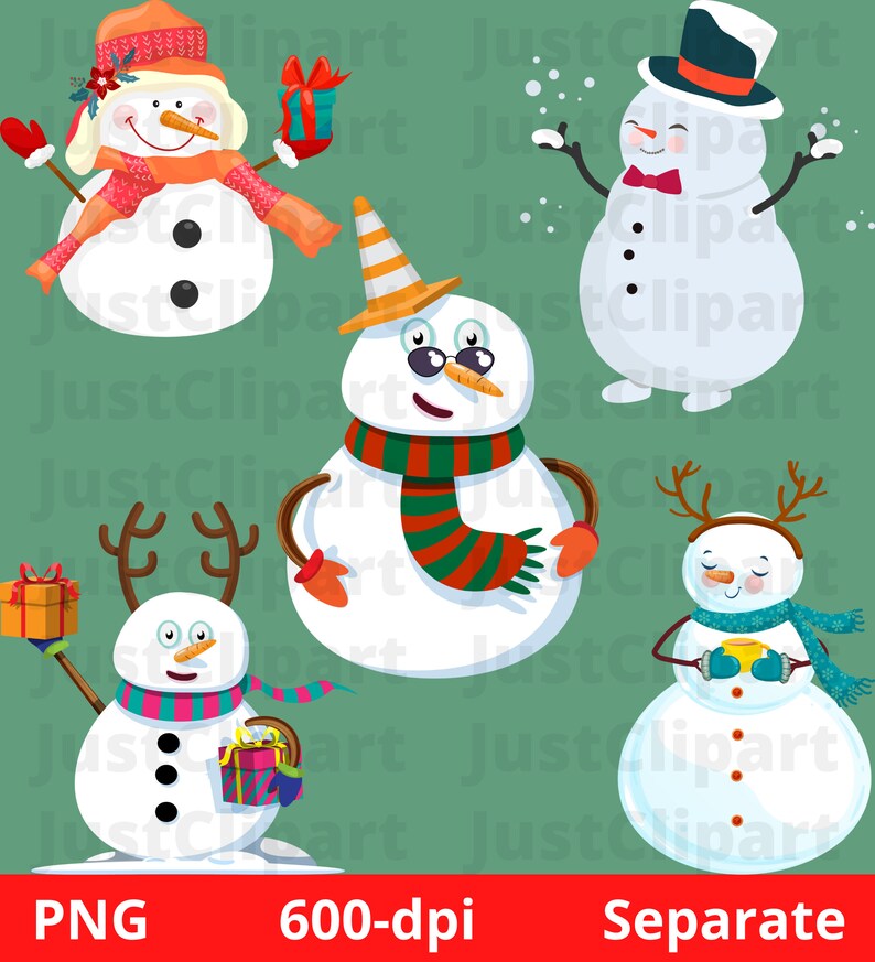 Snowman Clipart, Christmas Snowman Clipart, Christmas Clipart, Winter ...