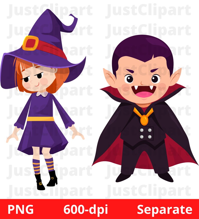 Halloween Costume Clipart, Halloween Kids Costume, Girls and Boys With ...