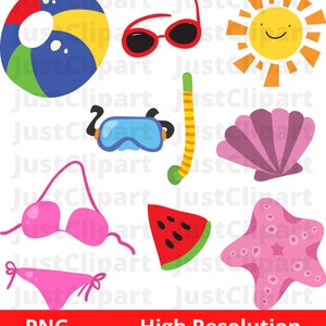 Summer Clipart, Beach Clipart, Tropical Fun Clipart, Season Clipart ...