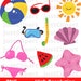 Summer Clipart, Beach Clipart, Tropical Fun Clipart, Season Clipart ...