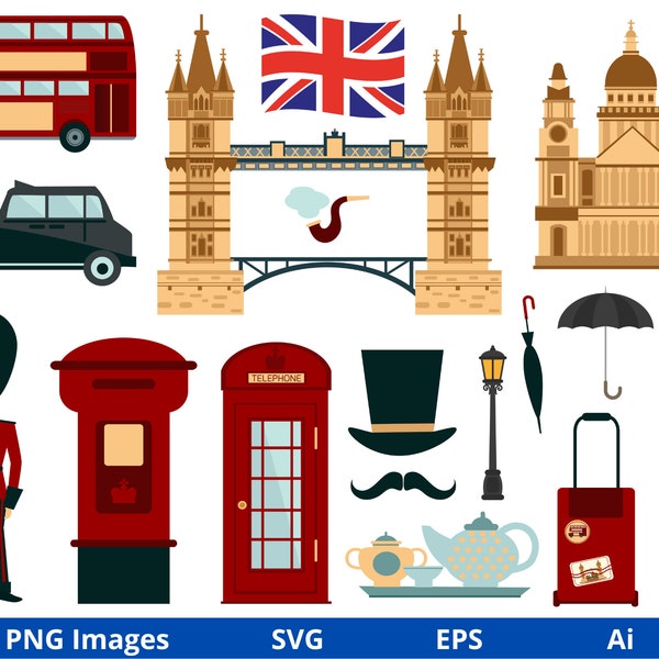 London Bus Clipart - Etsy