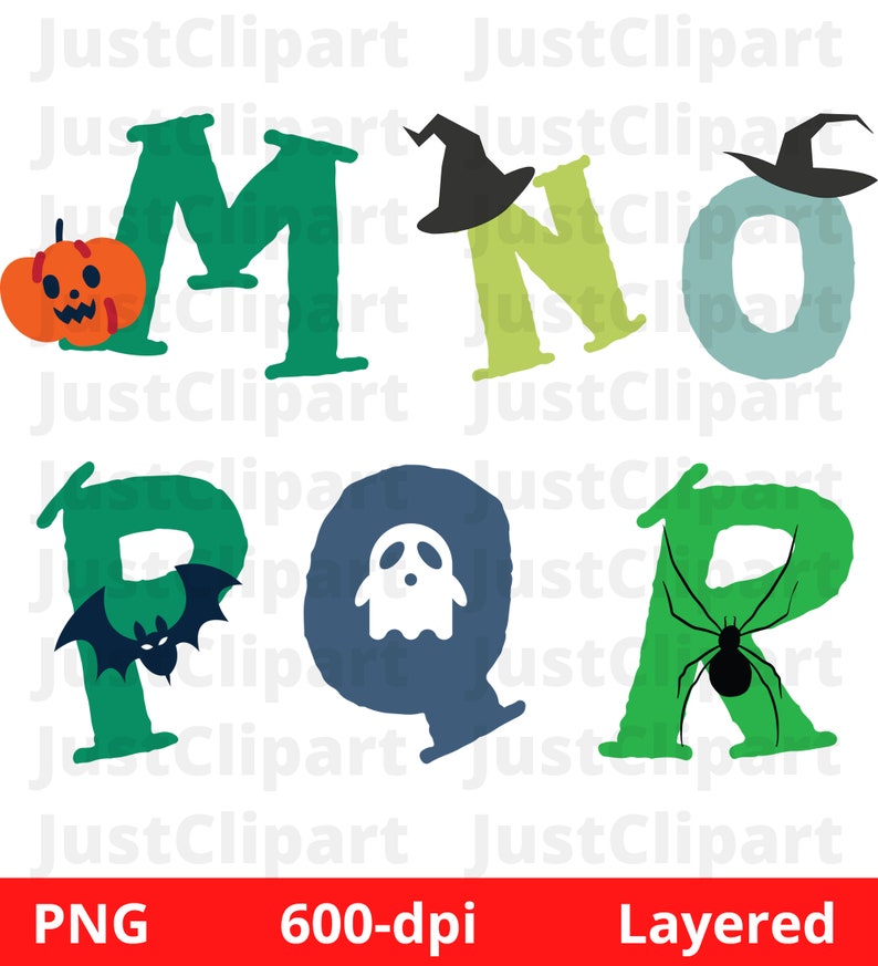 Halloween Alphabet Clipart, Halloween Letters Svg, Halloween Svg ...