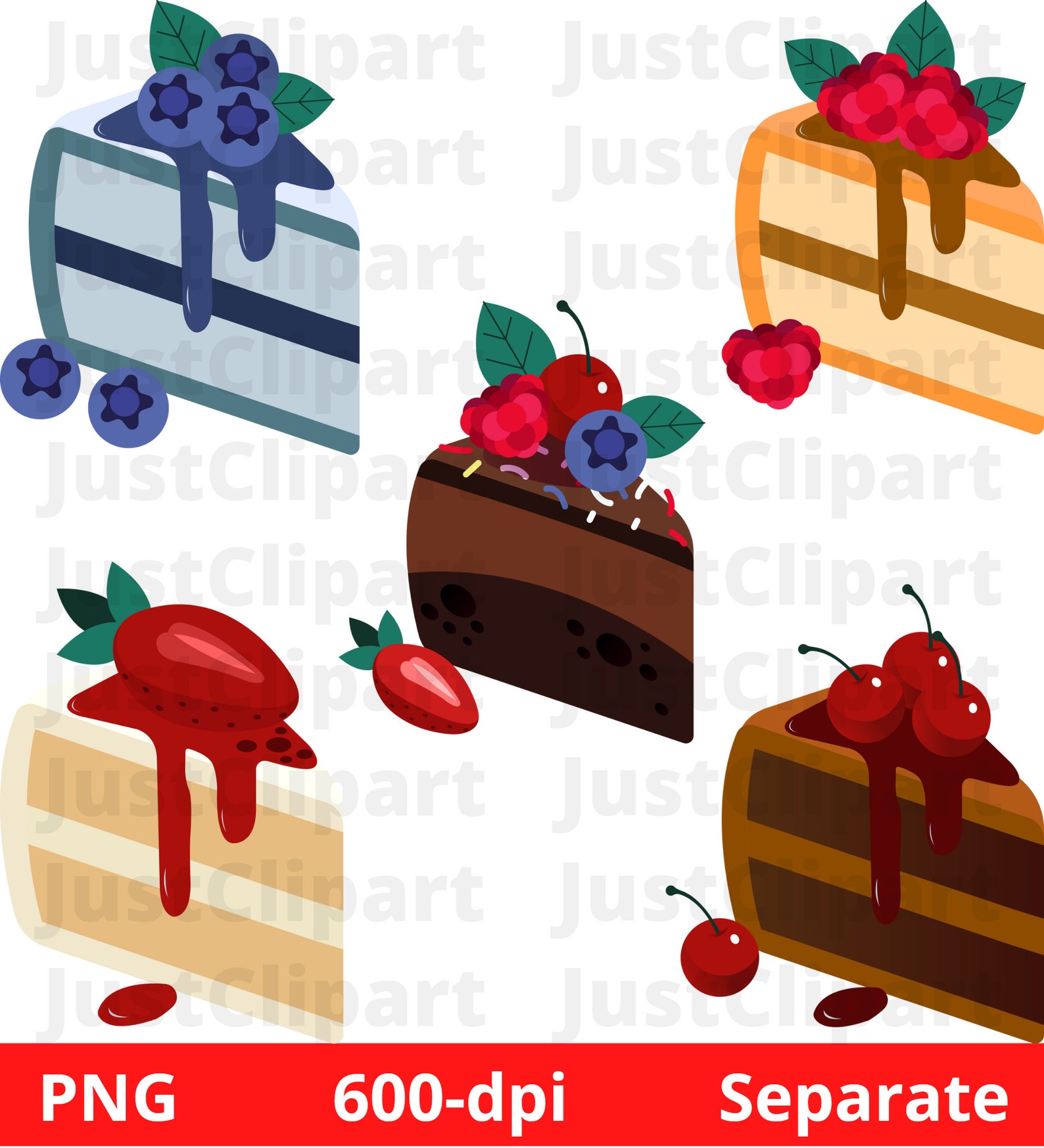 Cupcakes Clipart, Cakes Clipart, Colorful Cakes Clipart, Cake Slices ...