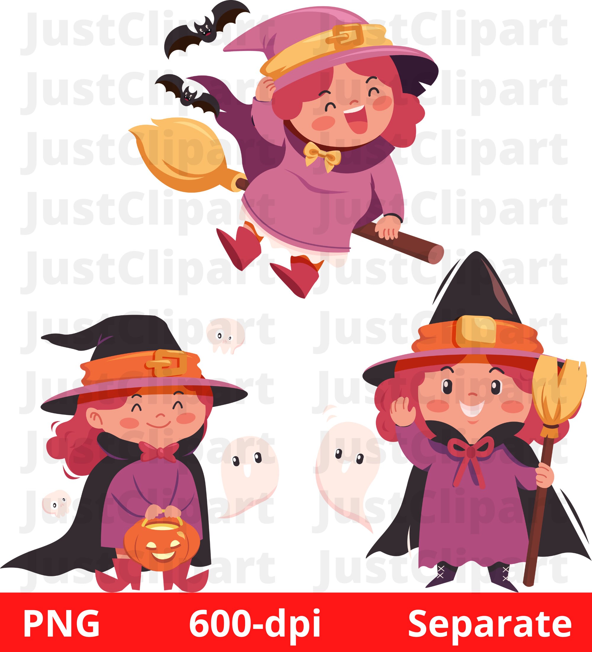 Halloween Costume Clipart, Halloween Kids Costume, Girls and Boys With ...