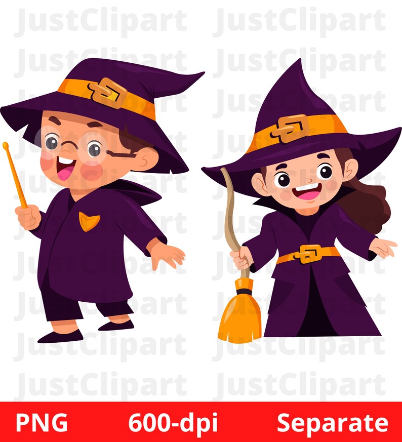 Halloween Costume Clipart, Halloween Kids Costume, Girls and Boys With ...