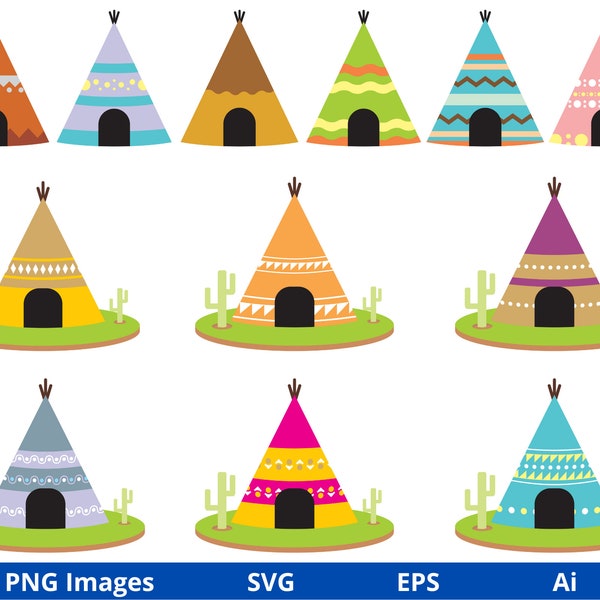 Teepee Clipart - Etsy