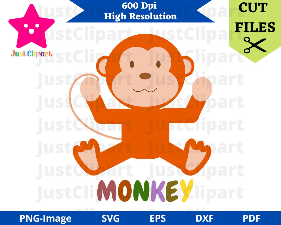 Baby Monkey Svg Jungle Animal Svg Monkey Svg Cute Monkey Svg Animal Svg ...