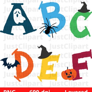 Halloween Alphabet Clipart, Halloween Letters Svg, Halloween Svg ...