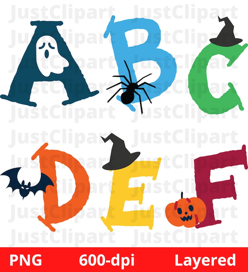 Halloween Alphabet Clipart, Halloween Letters Svg, Halloween Svg ...