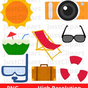 Summer Clipart, Beach Clipart, Tropical Fun Clipart, Season Clipart ...