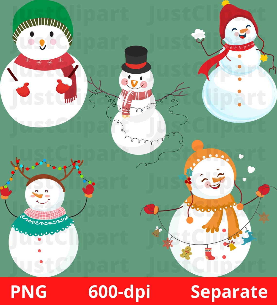 Snowman Clipart Christmas Snowman Clipart Christmas Clipart - Etsy