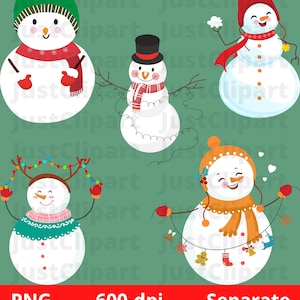 Snowman Clipart, Christmas Snowman Clipart, Christmas Clipart, Winter ...