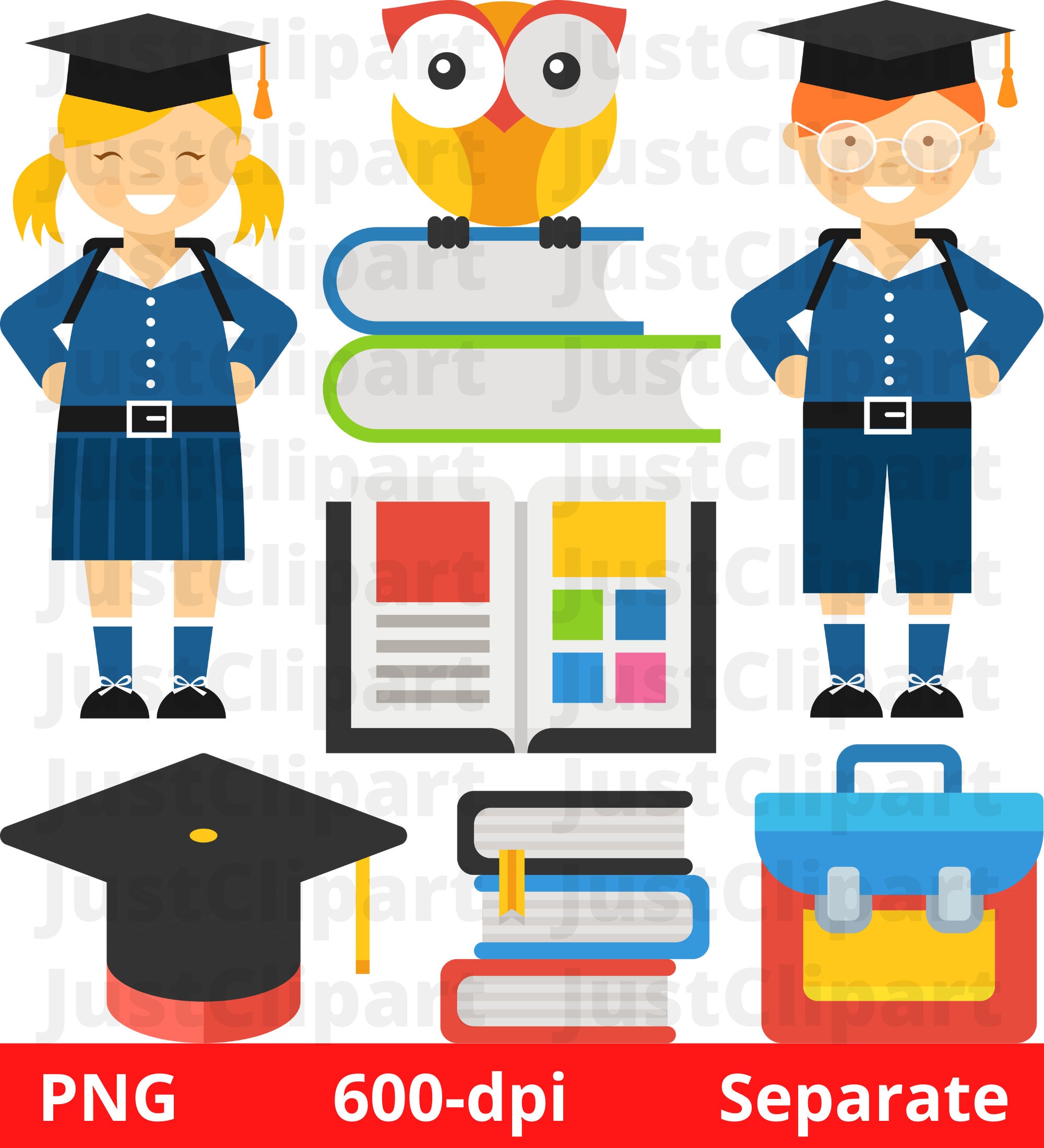 Back to School Clipart, School Clipart, Stationery Clipart, Educational ...