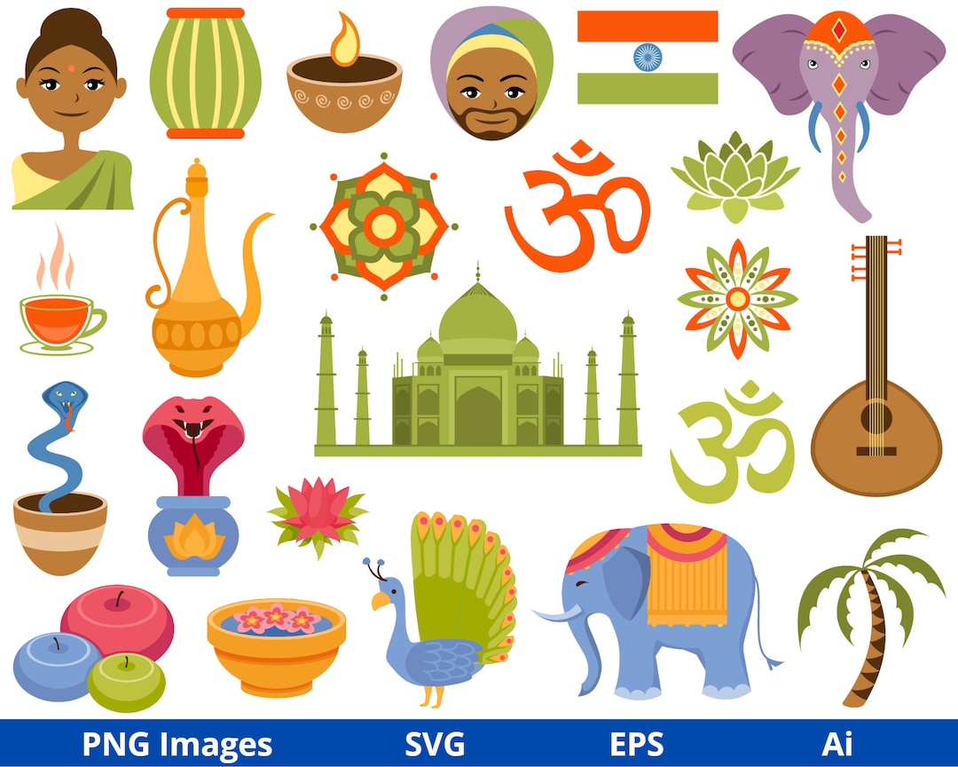 India Clipart, Indian Clipart, India Props, Travel Clipart, Country ...