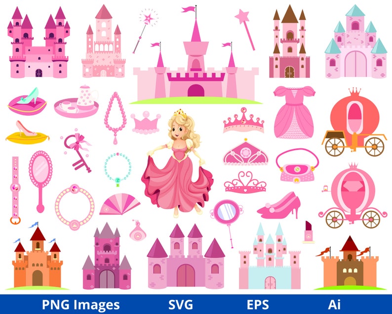 Princess Clipart, Castle Clipart, Castle Svg, Fairytale Clipart ...