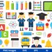 Back to School Clipart, School Clipart, Stationery Clipart, Educational ...