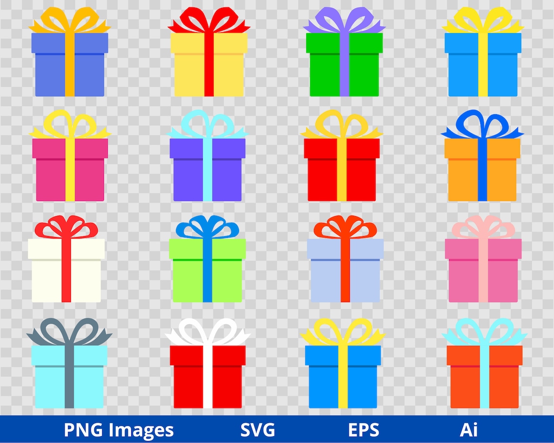 Present Box Clipart, Gift Box Clipart, Gift Wrapped Present Planner ...