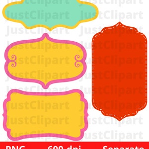 Frames Clipart Colorful Frames Clipart Digital Frames - Etsy