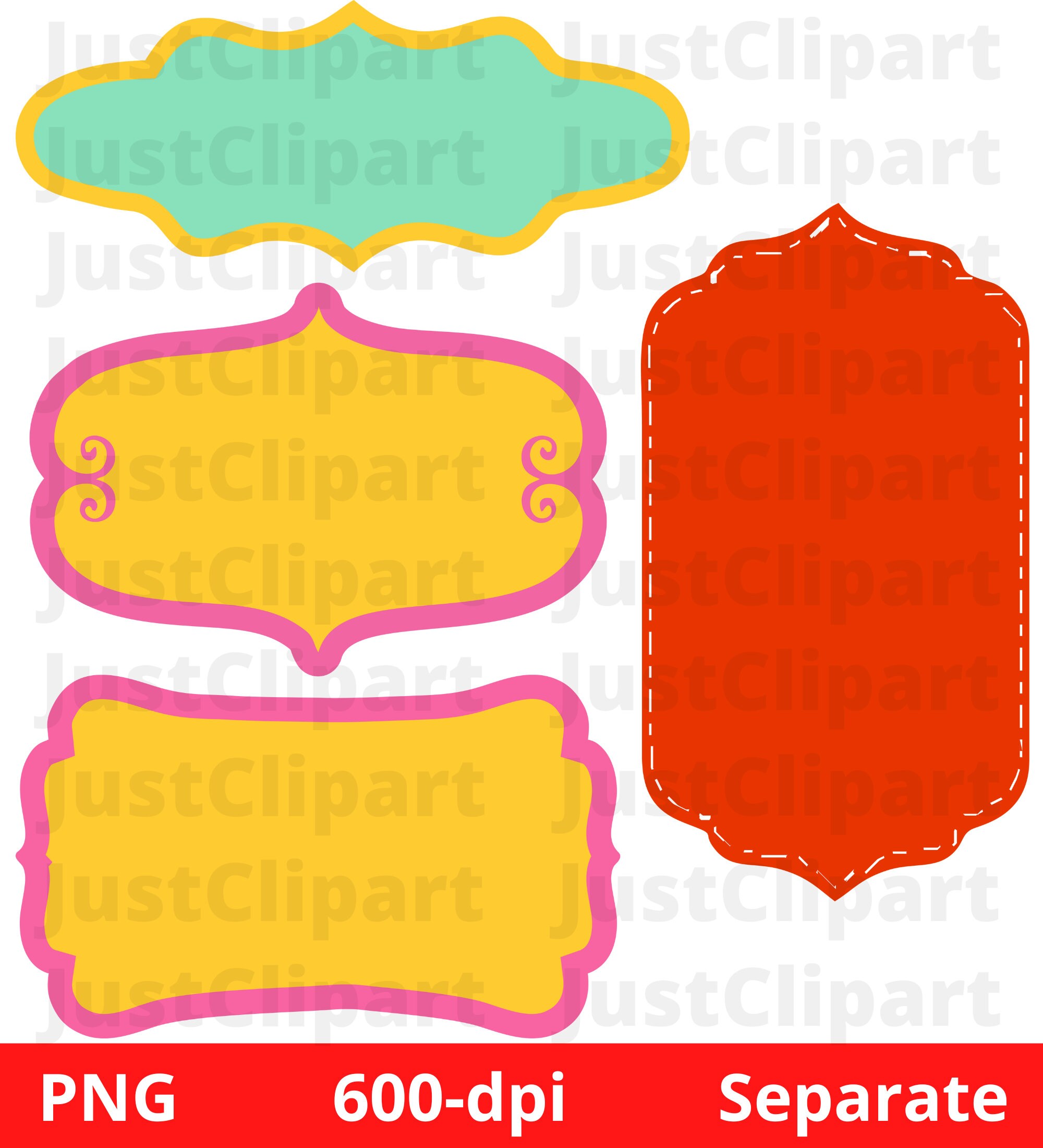 Frames Clipart Colorful Frames Clipart Digital Frames - Etsy