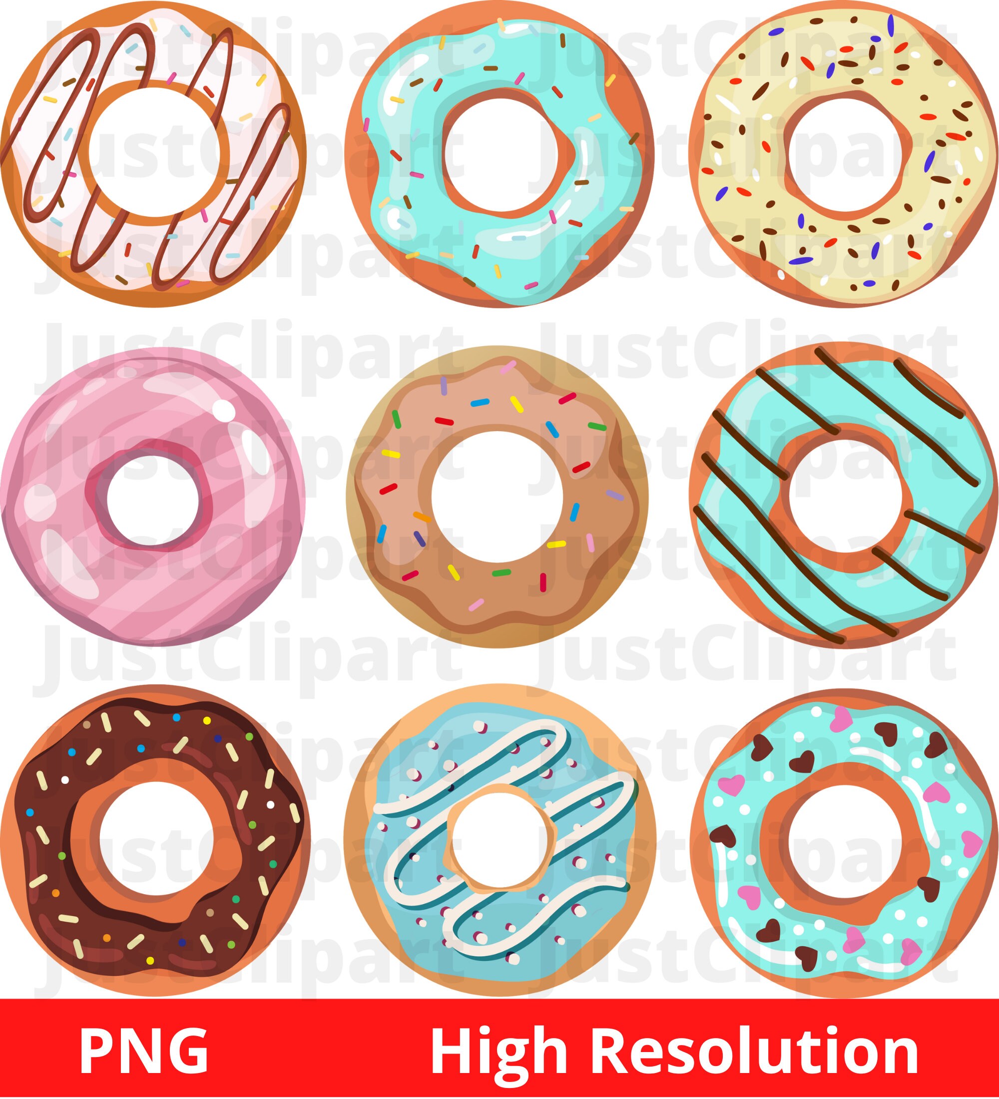 Donut Clipart, Donut SVG Bundle, Donut Svg, Sprinkle Donut, Food ...