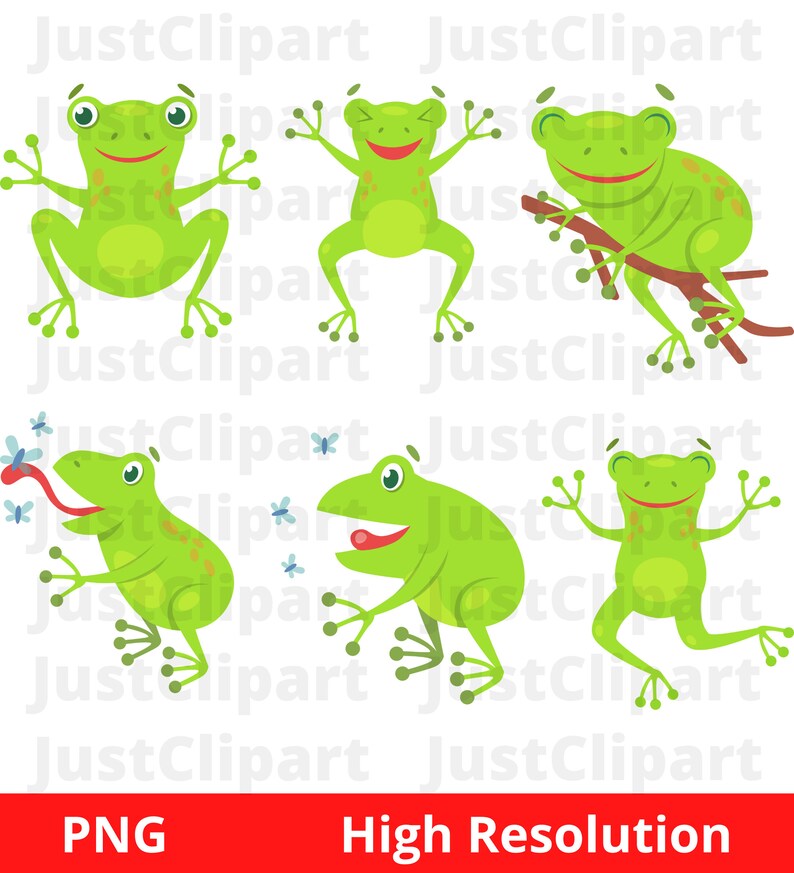 Frogs Clipart, Pond Clipart, Lily Pads Clipart, Summer Clipart, Tadpole ...