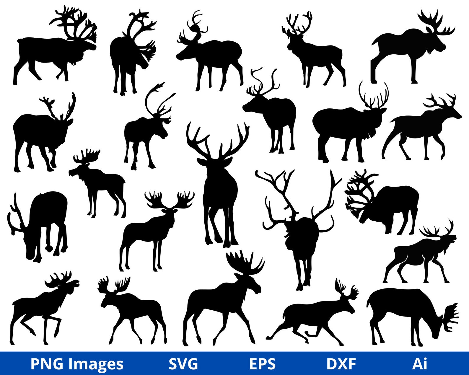 Caribou SVG Bundle, Caribou Clipart, Elk Svg, Hunting Svg, Camping Svg ...
