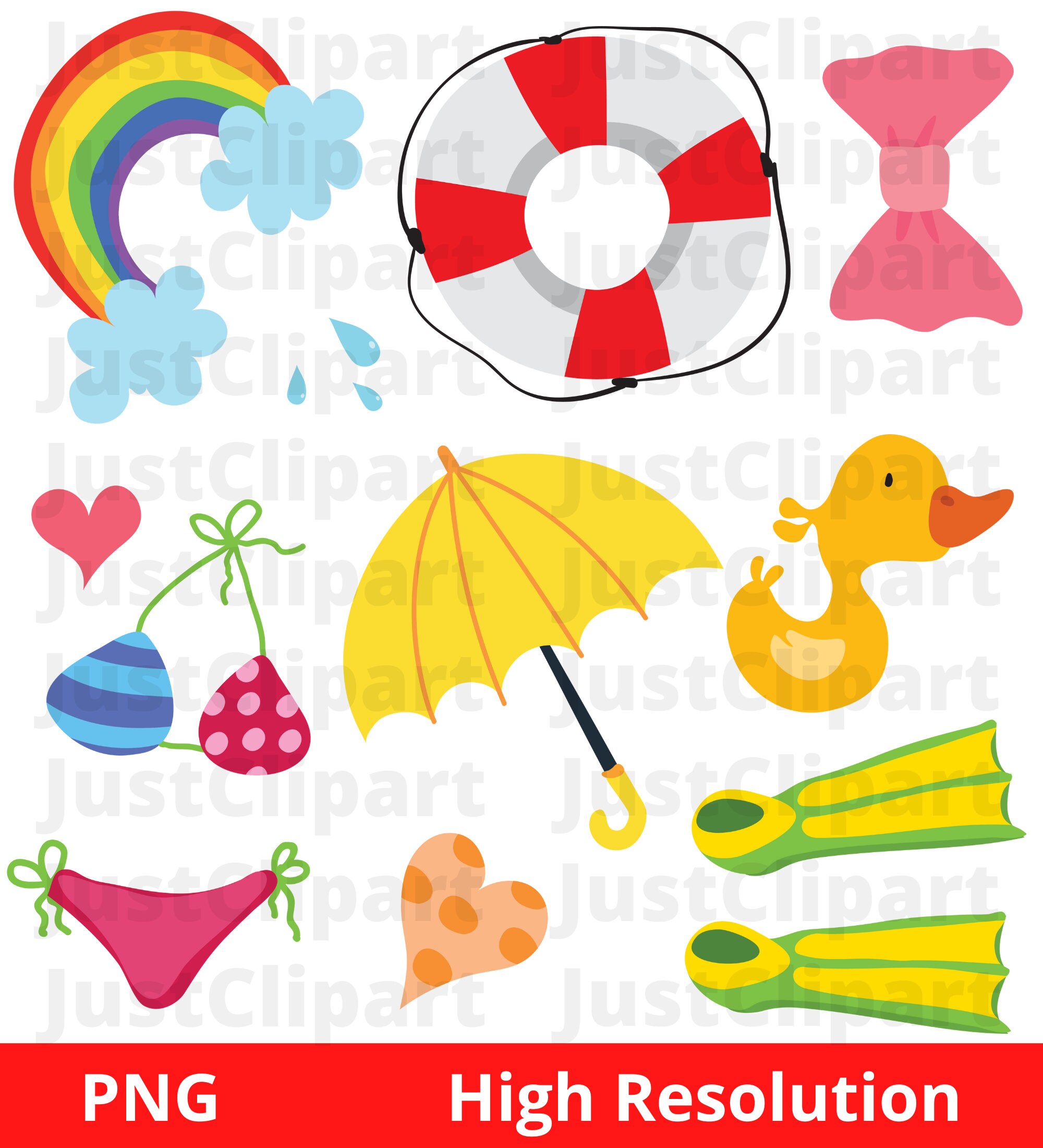 Summer Clipart, Beach Clipart, Tropical Fun Clipart, Season Clipart ...