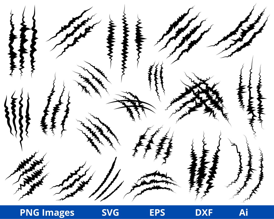 Claw Mark SVG Scratches Svg Claw Mark Silhouette Scratch - Etsy