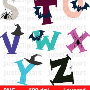 Halloween Alphabet Clipart, Halloween Letters Svg, Halloween Svg ...