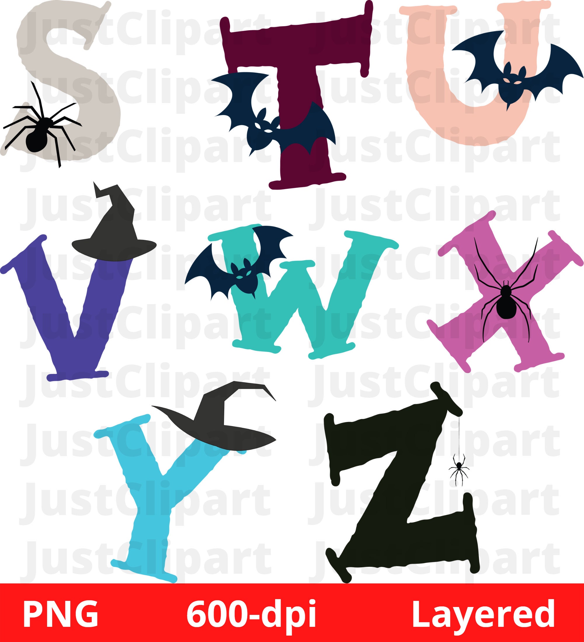 Halloween Alphabet Clipart, Halloween Letters Svg, Halloween Svg ...
