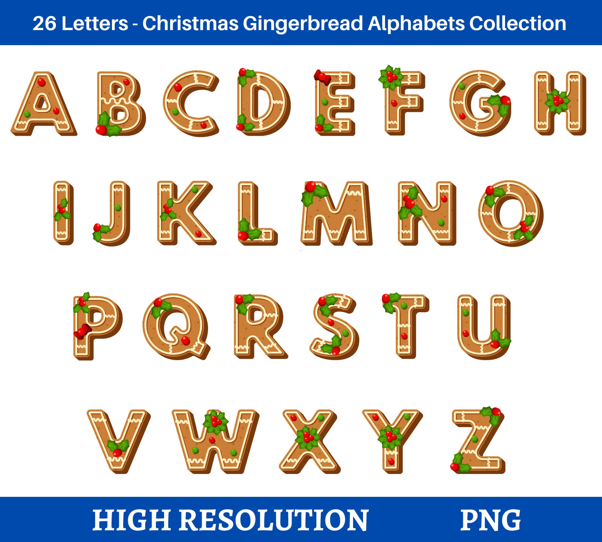 Gingerbread Cookie Letters Svg, Cookie Alphabet, Christmas Alphabet ...