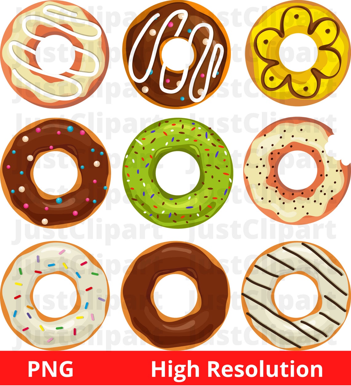 Donut Clipart, Donut SVG Bundle, Donut Svg, Sprinkle Donut, Food ...