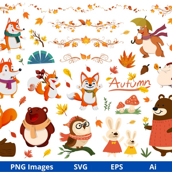 Fall Owl Clipart - Etsy