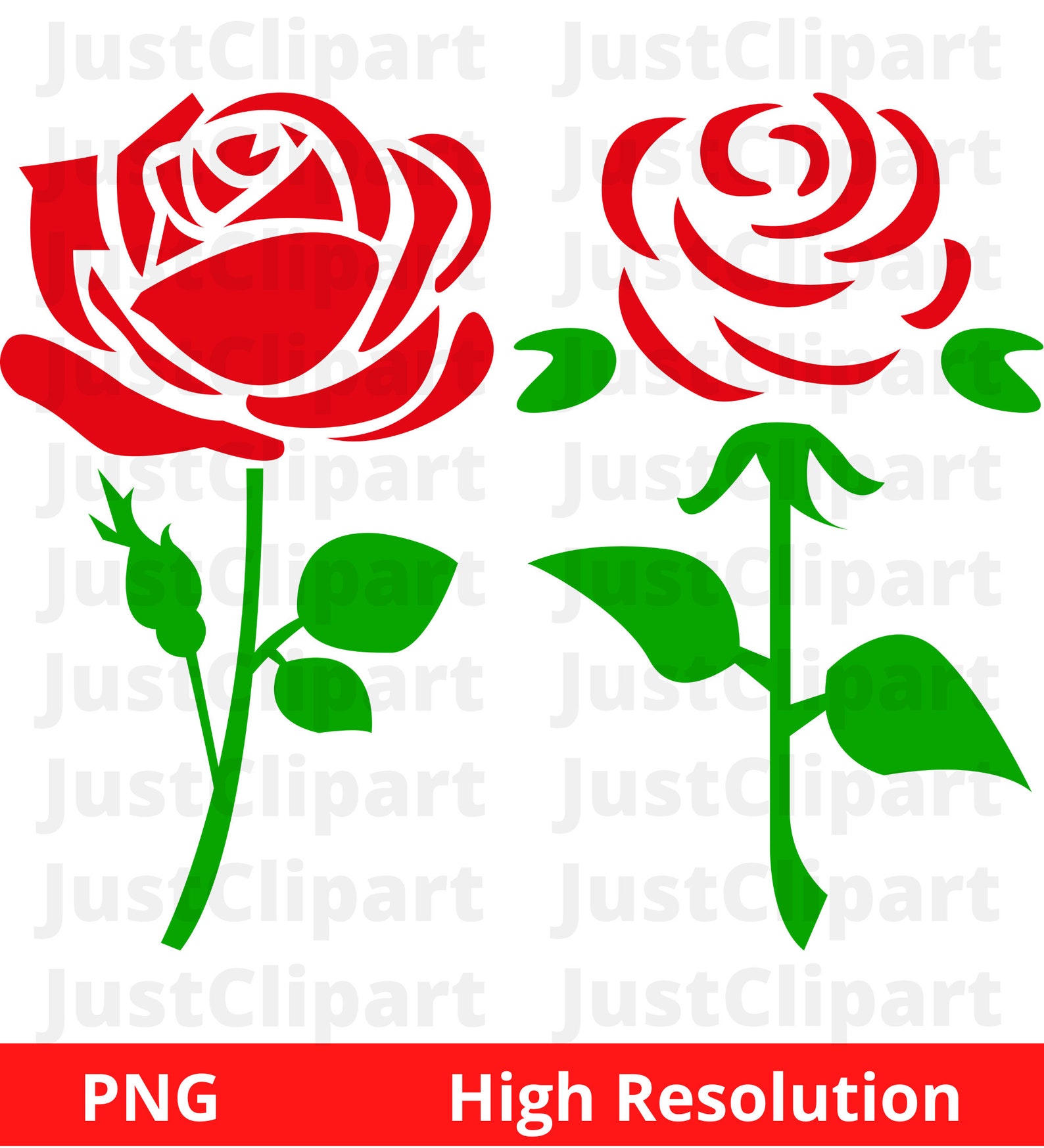 Red Roses SVG Bundle, Roses Svg, Floral Svg, Flower Svg Cut File, Red ...
