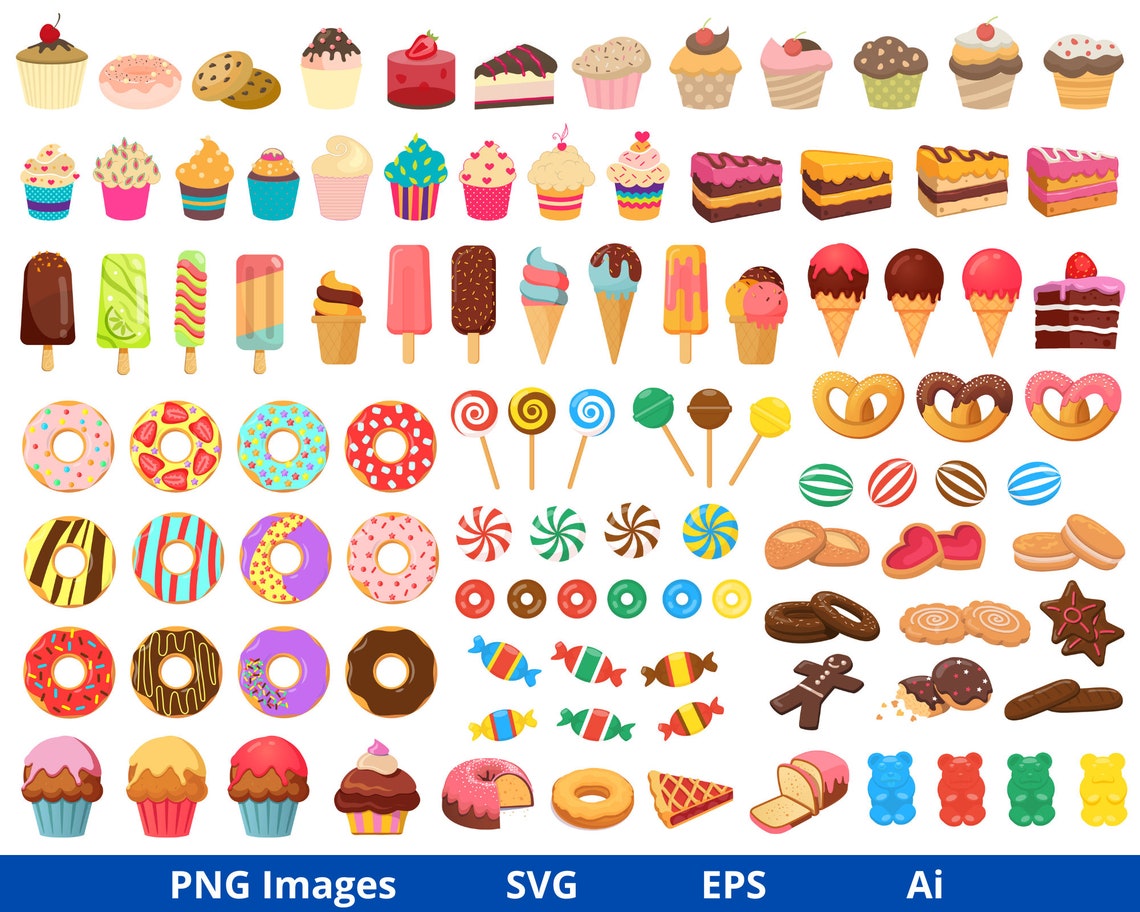 Sweets Clipart, Dessert Clipart, Sweet and Dessert Clipart, Food ...
