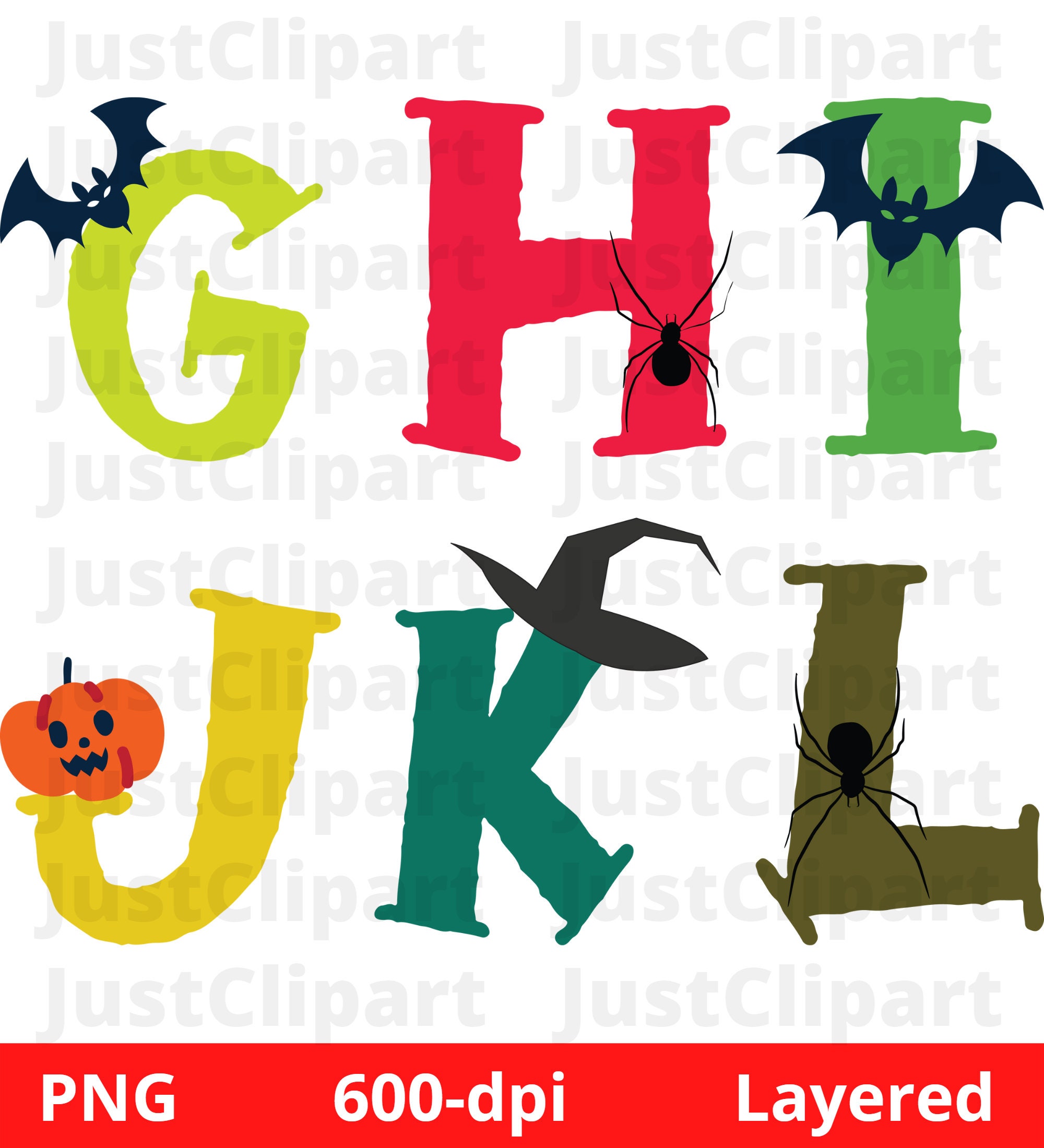 Halloween Alphabet Clipart, Halloween Letters Svg, Halloween Svg ...