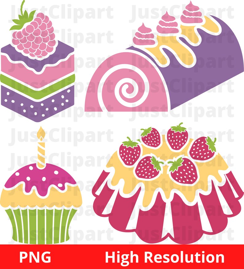 Sweet and Dessert Clipart Sweets Clipart Desserts Clipart - Etsy