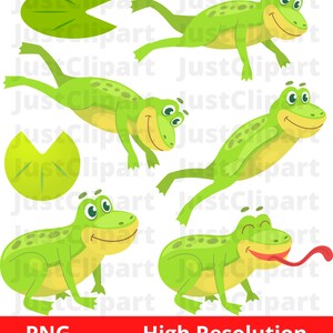 Frogs Clipart, Pond Clipart, Lily Pads Clipart, Summer Clipart, Tadpole ...