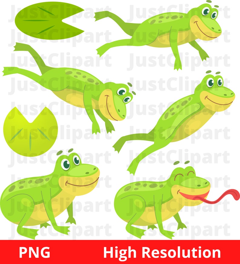 Frogs Clipart, Pond Clipart, Lily Pads Clipart, Summer Clipart, Tadpole ...