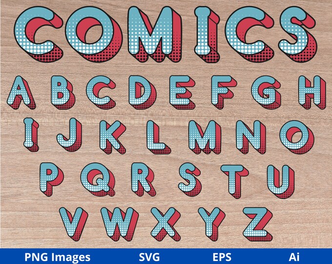 Comic Font Svg, Comic Alphabet Clipart, Comic Letters, Cartoon ...